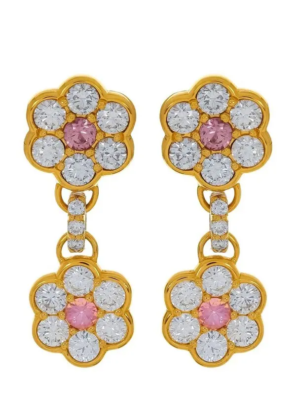 BUDDHA MAMA 20kt Yellow Diamond And Sapphire Earrings - Gold