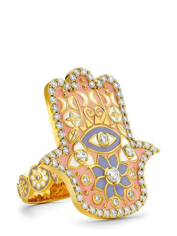 BUDDHA MAMA 20kt Yellow Hamsa Ring - Gold