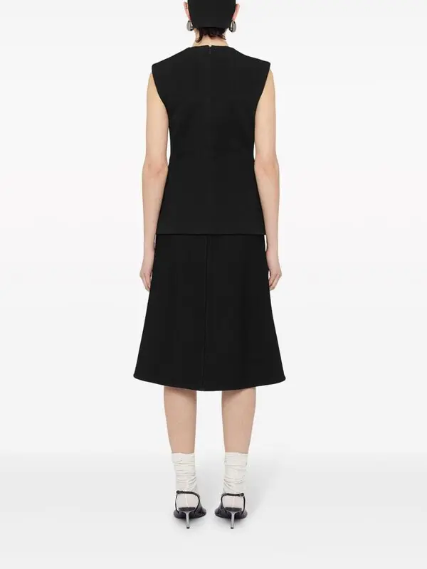 JIL SANDER Pleat-detailing Sleeveless Top - Black