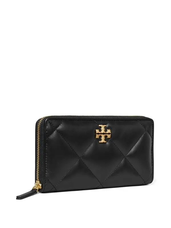 Tory Burch Kira Diamond Quilt Zip Continental Wallet - Black