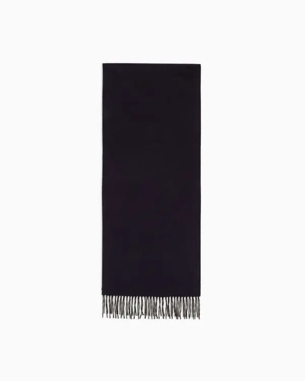 Giorgio Armani Two-tone Wool And Silk Scarf - Blue