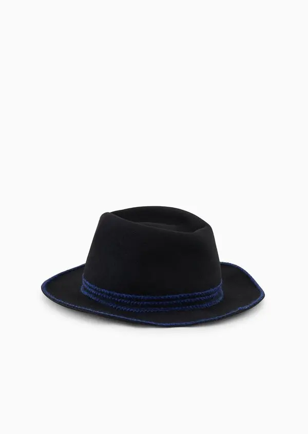 Giorgio Armani Rabbit Fur Hat With Embroidery