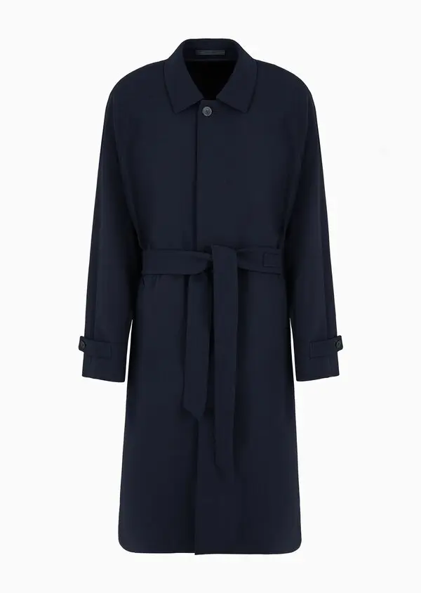 Giorgio Armani Wool Double Crêpe Trench Coat