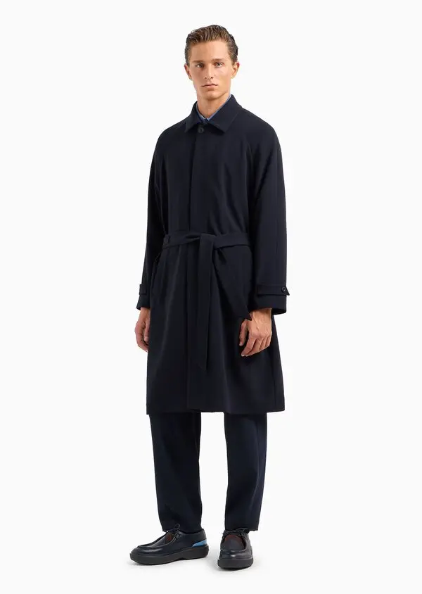 Giorgio Armani Wool Double Crêpe Trench Coat