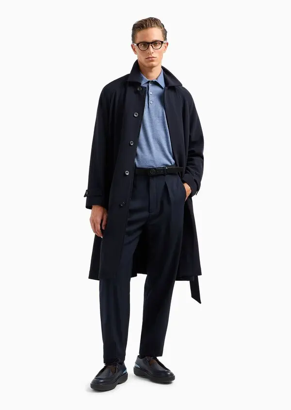 Giorgio Armani Wool Double Crêpe Trench Coat