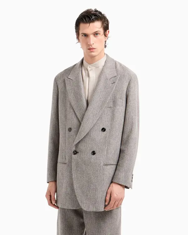 Giorgio Armani Heritage Double-Breasted Jacket - Grey | Editorialist