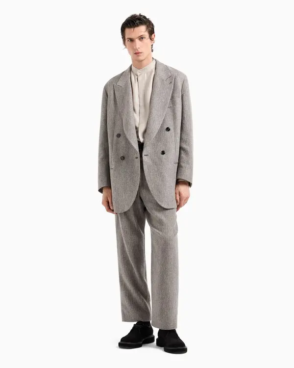 Giorgio Armani Heritage Double-Breasted Jacket - Grey | Editorialist
