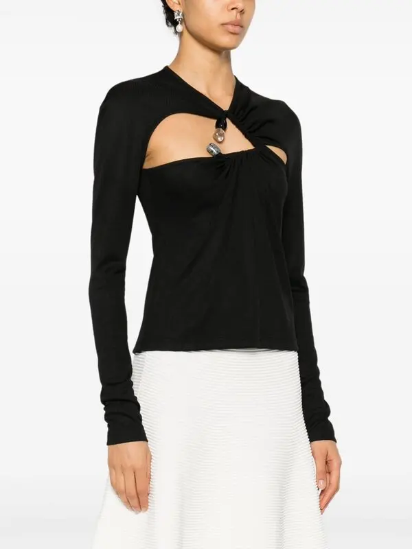 Christopher Esber Tri Crystal-stone Long-sleeve Top