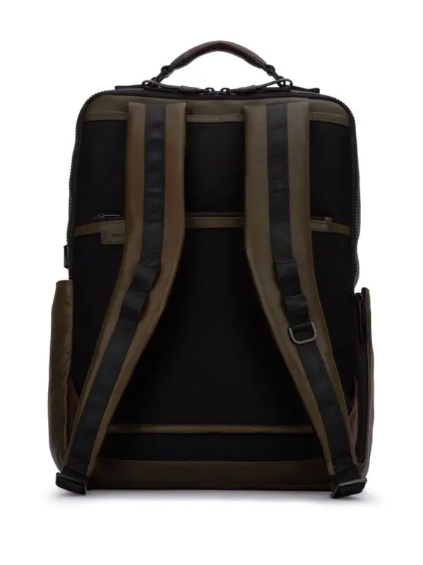 PIQUADRO Logo-lettering Leather Backpack - Brown
