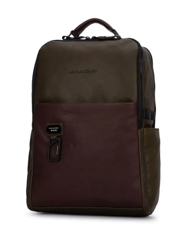 PIQUADRO Logo-lettering Leather Backpack