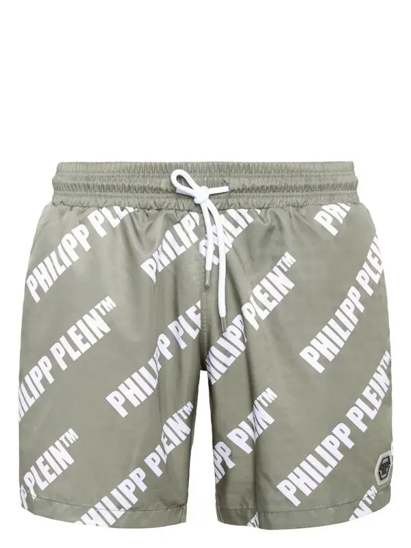 Philipp Plein Logo-print Swim Shorts - Green