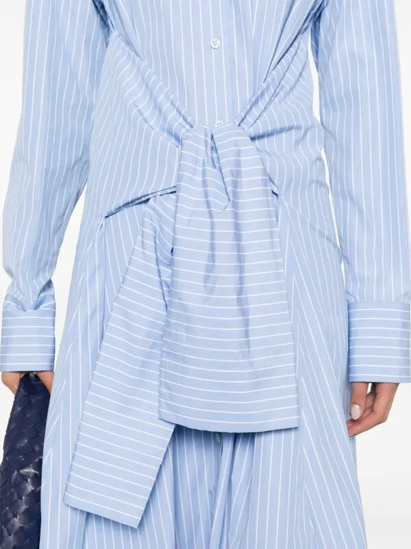 JIL SANDER Striped Cotton Midi Dress