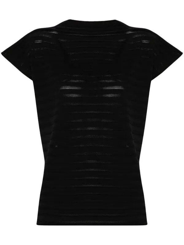 Issey Miyake Mesh Knitted Top - Black