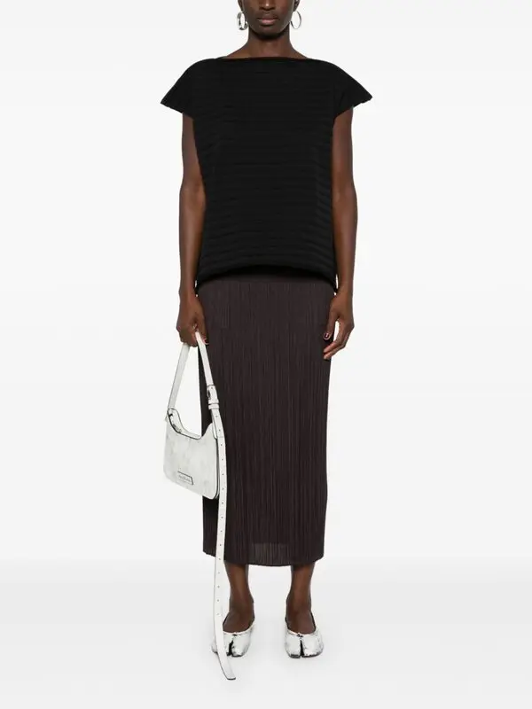 Issey Miyake Mesh Knitted Top - Black