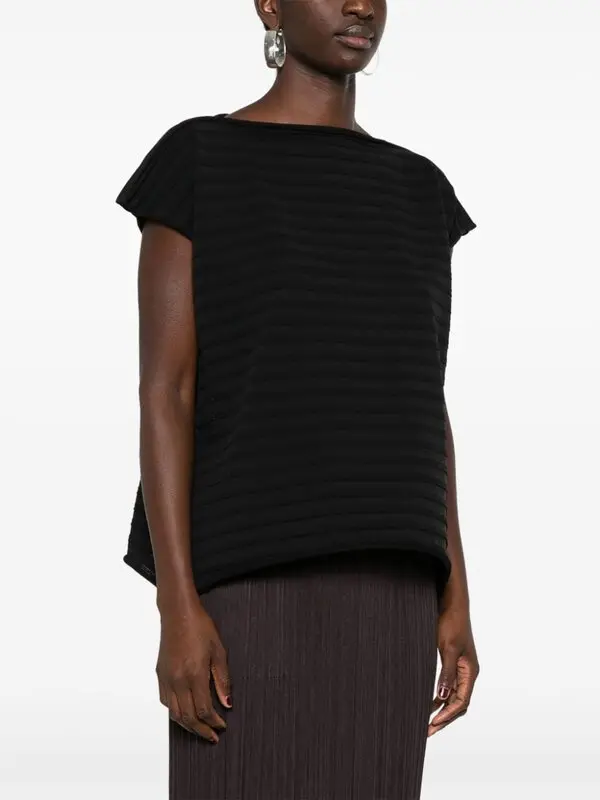 Issey Miyake Mesh Knitted Top - Black