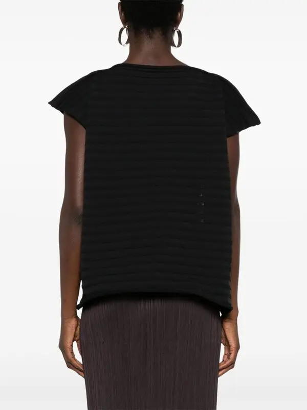 Issey Miyake Mesh Knitted Top - Black