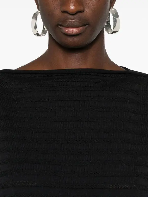 Issey Miyake Mesh Knitted Top - Black