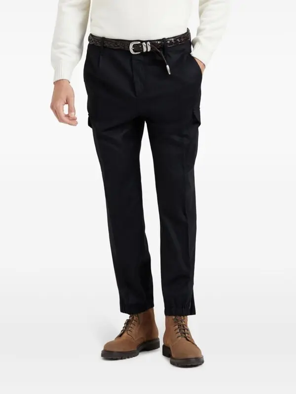 Brunello Cucinelli Cargo-pocket Wool Tapered Trousers