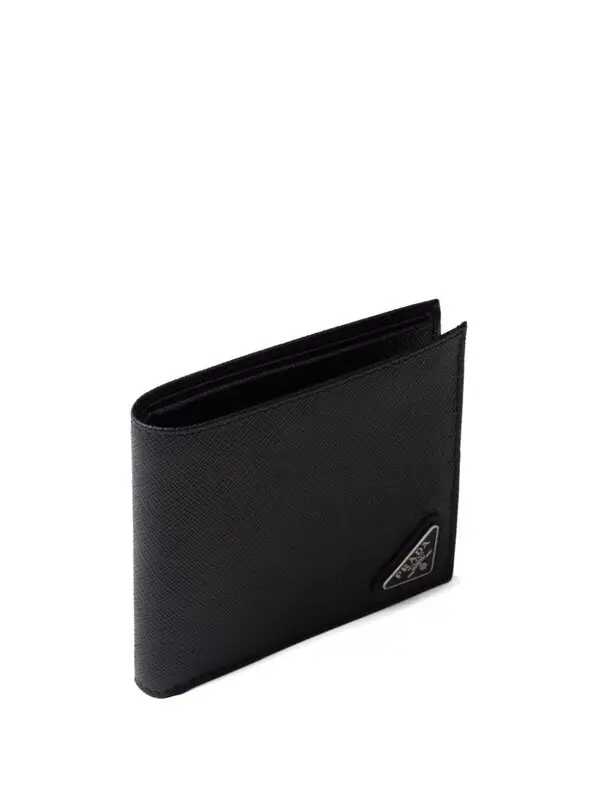 Prada Triangle-logo Bi-fold Leather Wallet - Black