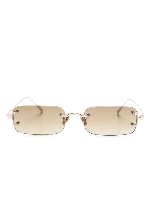 Linda Farrow Taylor Rectangle-frame Sunglasses - Gold