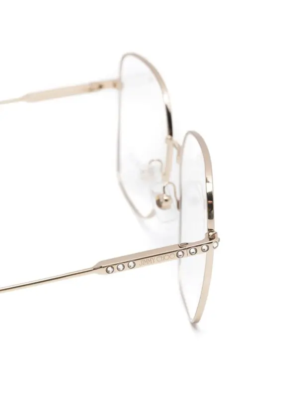 JIMMY CHOO Square-frame Glasses - Gold