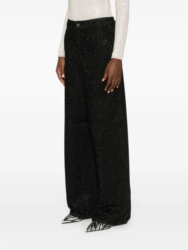 SELF-PORTRAIT Rhinestone-embellished Jeans - Black