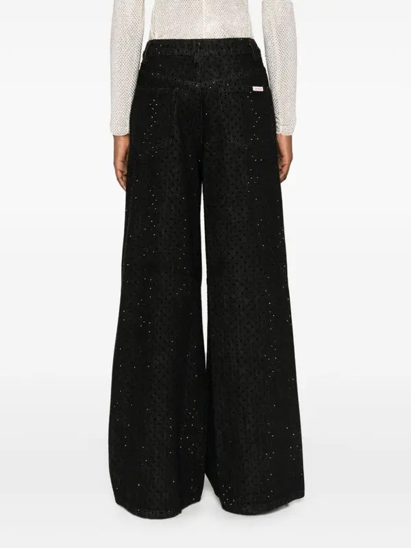 SELF-PORTRAIT Rhinestone-embellished Jeans - Black