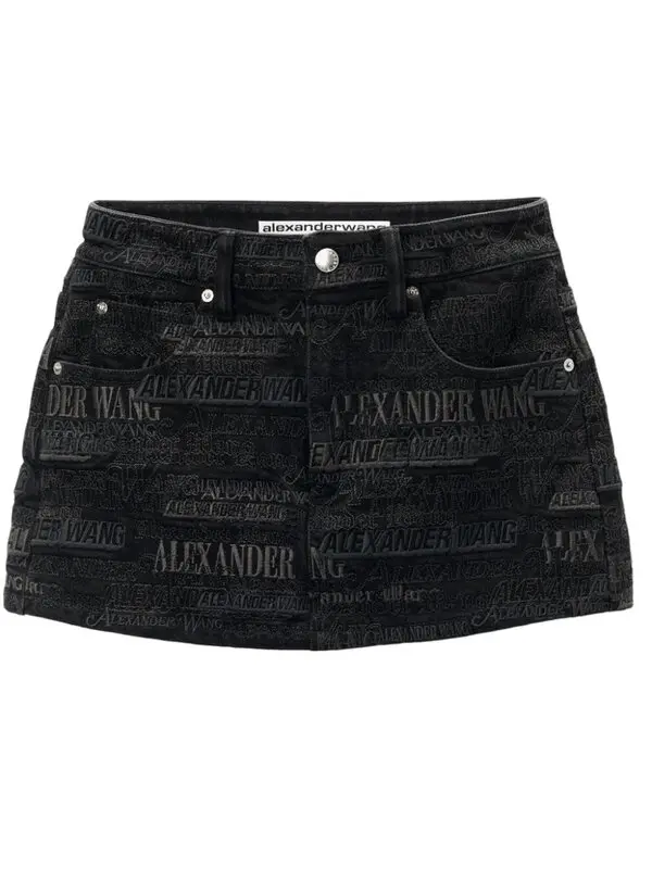 Alexander Wang Logo-embroidered Denim Shorts