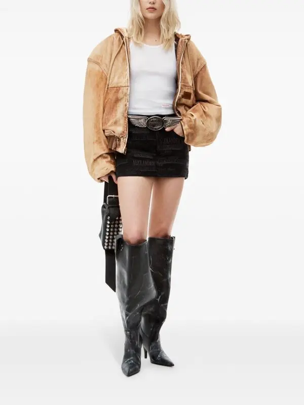 Alexander Wang Logo-embroidered Denim Shorts
