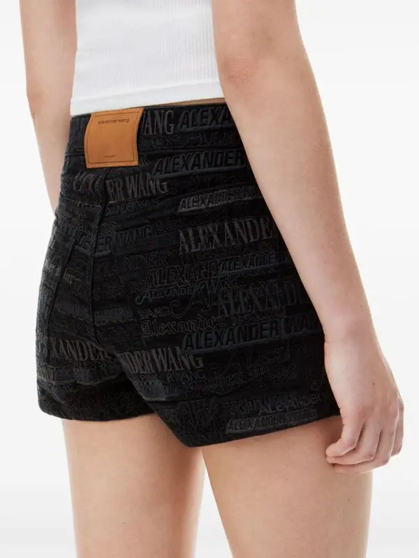 Alexander Wang Logo-embroidered Denim Shorts