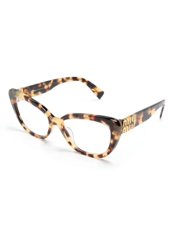 Miu Miu Tortoiseshell-effect Cat-eye Glasses