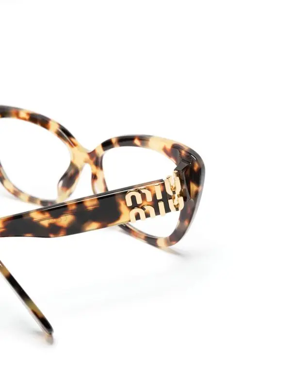 Miu Miu Tortoiseshell-effect Cat-eye Glasses