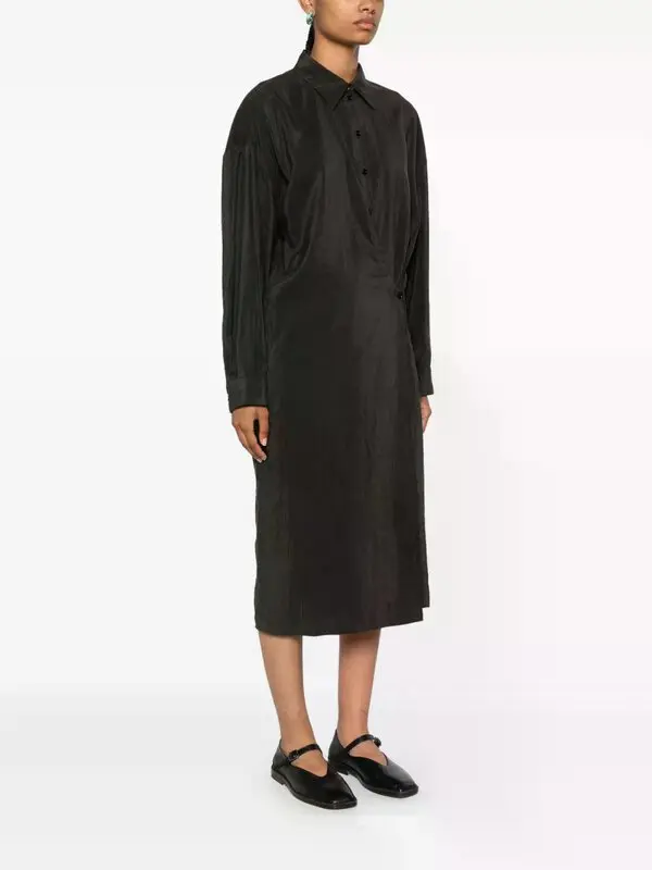 LEMAIRE Twisted Straight-collar Midi Dress - Green