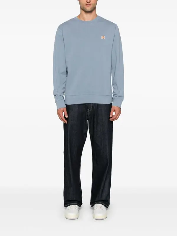 Maison Kitsuné Fox Head-patch Sweatshirt - Blue