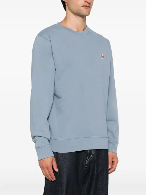 Maison Kitsuné Fox Head-patch Sweatshirt - Blue