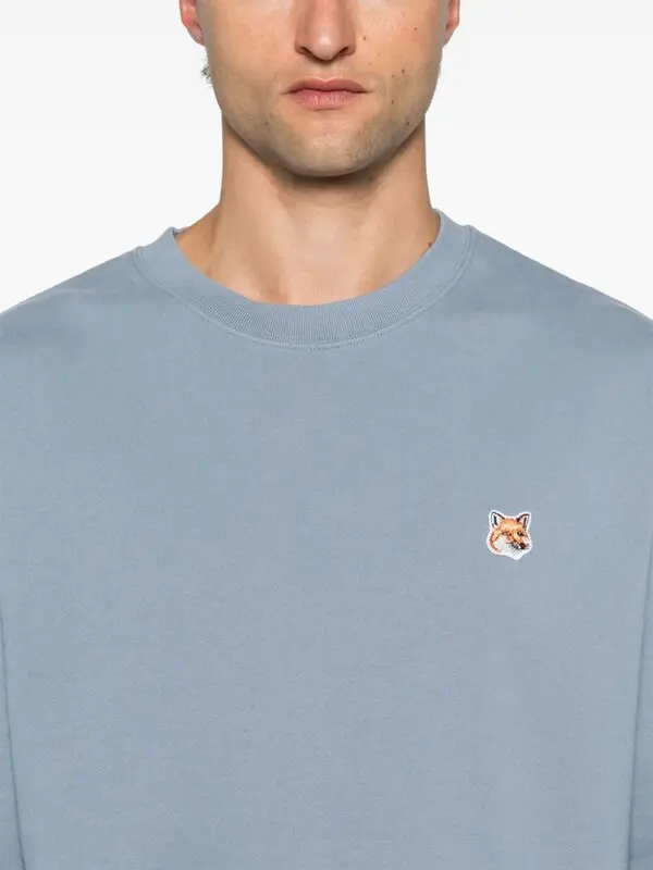 Maison Kitsuné Fox Head-patch Sweatshirt - Blue