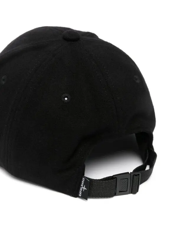 Stone Island Compass Embroidered Cap - Black