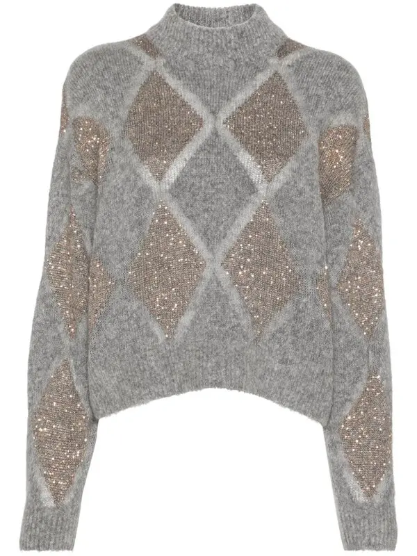 Brunello Cucinelli Argyle-check Sweater