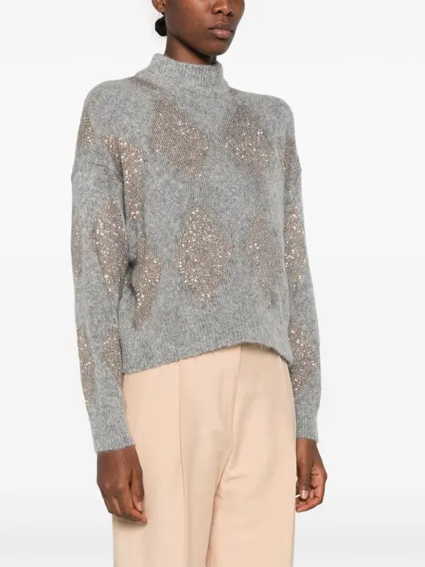 Brunello Cucinelli Argyle-check Sweater