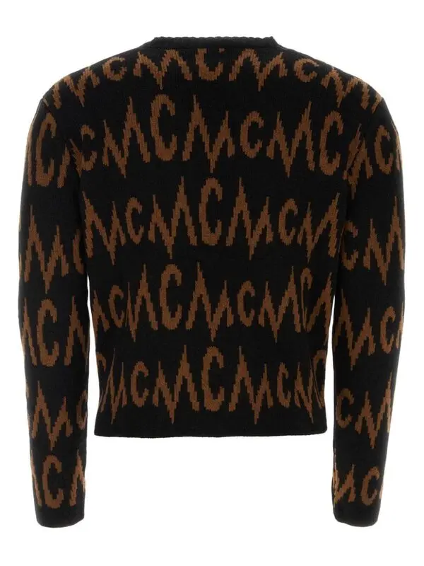 Mcm Intarsia-knit Logo Cardigan