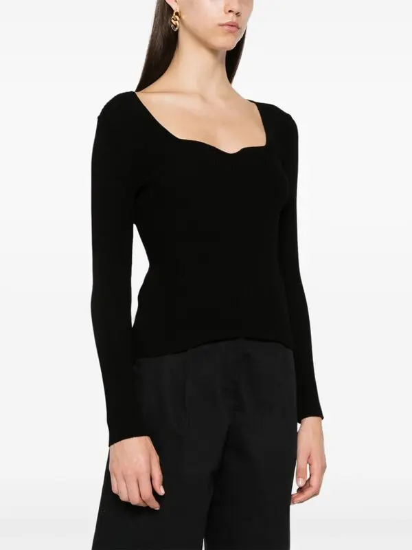 P.a.r.o.s.h Square-neck Cropped Sweater - Black