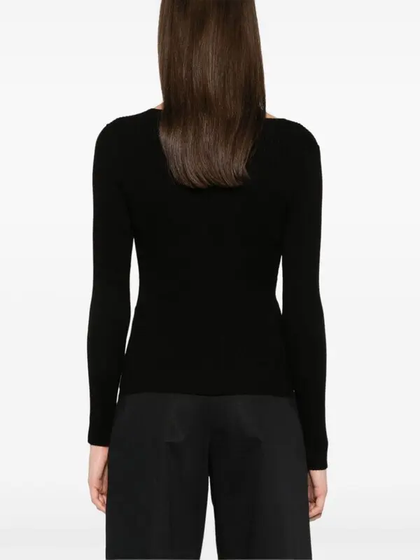 P.a.r.o.s.h Square-neck Cropped Sweater - Black
