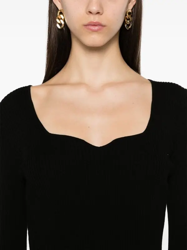 P.a.r.o.s.h Square-neck Cropped Sweater - Black