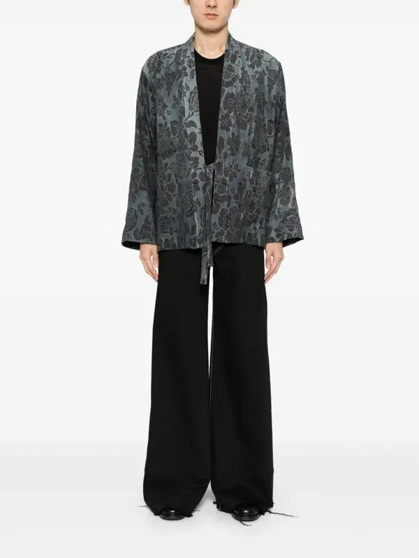 UMA WANG Patterned Jacquard Jacket - Blue
