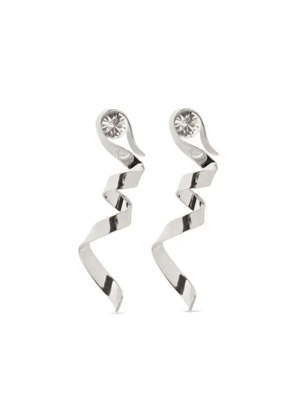 Dries Van Noten Wave Stud Earrings - Silver
