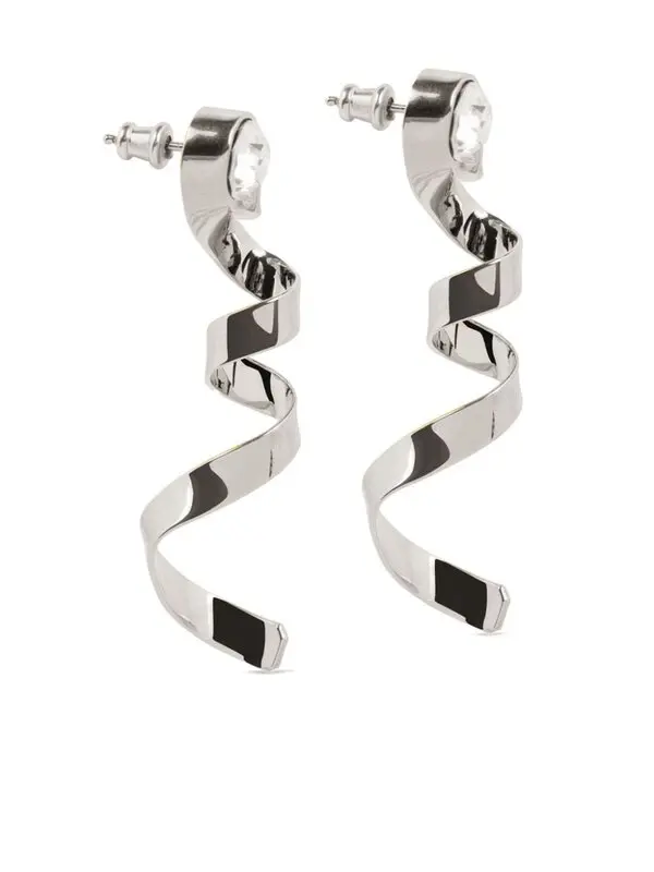 Dries Van Noten Wave Stud Earrings - Silver