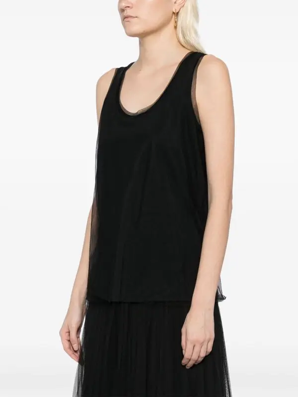 JNBY Mesh-detailing Top - Black