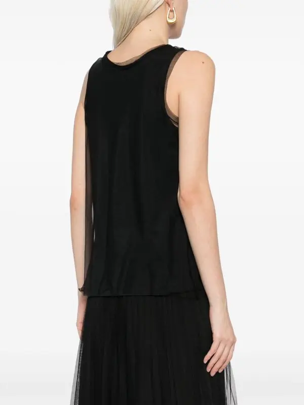 JNBY Mesh-detailing Top - Black