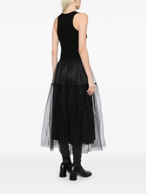 JNBY Tulle-inserts Midi Dress - Black