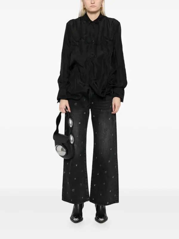 JNBY Embroidered-butterfly Cotton Jeans